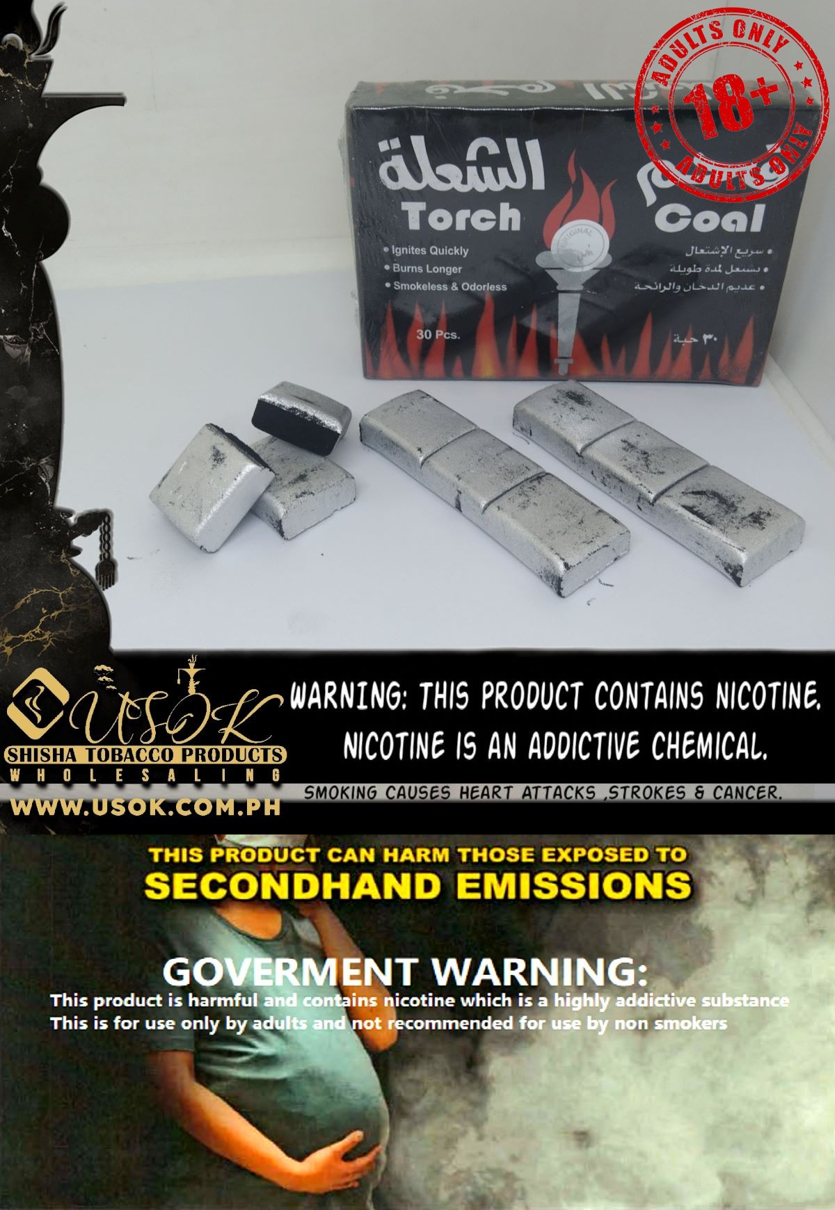 Instant Torch Coal 30pcs | USOK